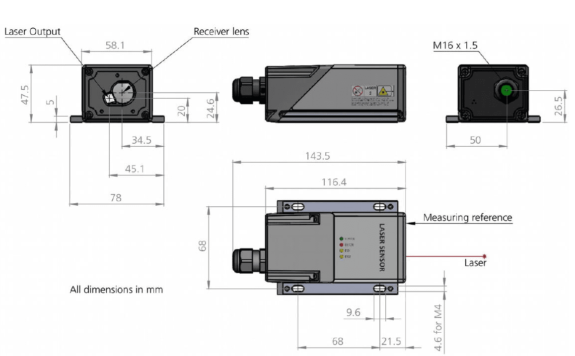 DPE-30-500 Laser Sensor: 500m High-Speed Industrial Quality | Guemisa